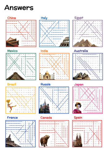 Countries (Word Searches) | Teaching Resources