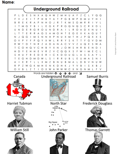 Underground Railroad Word Search | Teaching Resources