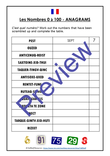 French Numbers (Les Nombres) Worksheets | Teaching Resources