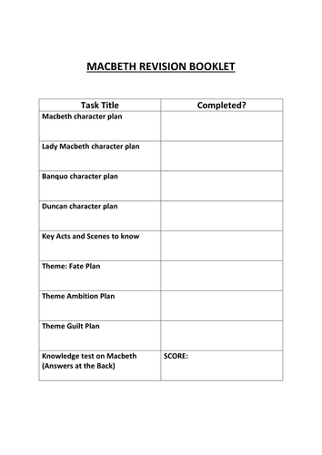 Macbeth and Love and Relationships GCSE Revision Bundle | Teaching ...