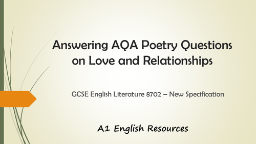 Love Relationships Poetry Sample Exam Questions AND Answer: 'Porphyria ...