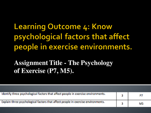 BTEC Unit 3 Sport and Exercise Psychology Outcome 4 Psychological ...