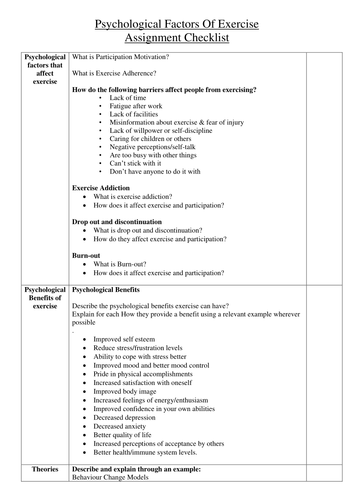 BTEC Unit 3 Sport and Exercise Psychology Outcome 4 Psychological ...