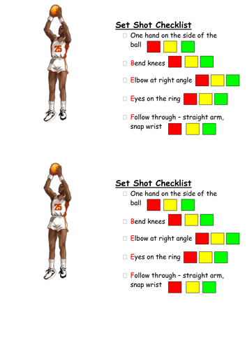 Basketball Set Shot Peer Assessment | Teaching Resources