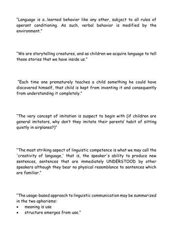 A Level English Language Unit 2 "Child Language Acquisition" | Teaching ...