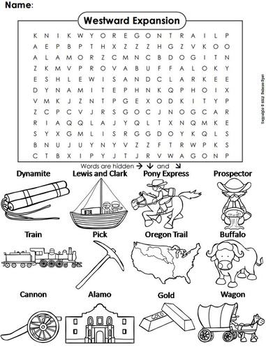 Westward Expansion Word Search | Teaching Resources