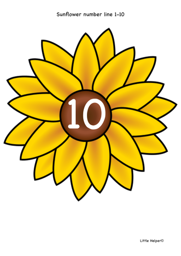Sunflower number line 1-10 | Teaching Resources