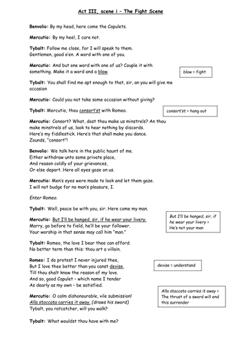 'Romeo and Juliet' Act 3, scene 1 lesson | Teaching Resources