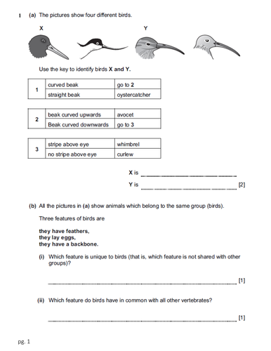 Cambridge Checkpoint Science Paper 2_Biology | Teaching Resources