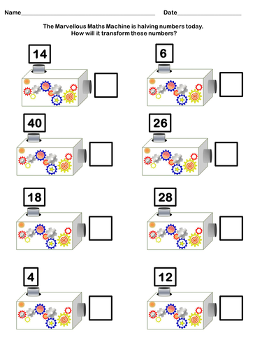 Halving Numbers: The Marvellous Maths Machine | Teaching Resources