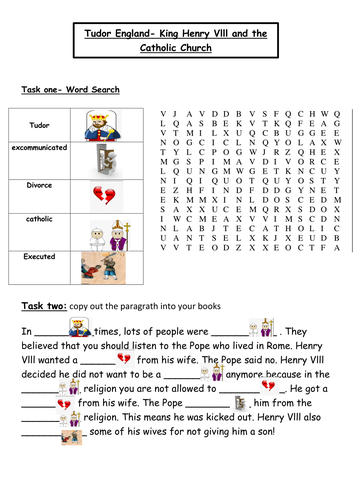 EAL/SEN/Primary Henry Vlll and the break up with the Catholic Church ...