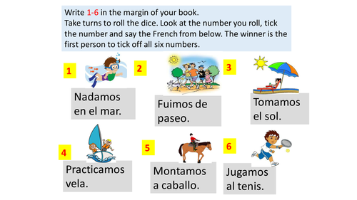 Dice game holiday activities in preterite tense in Spanish. | Teaching ...