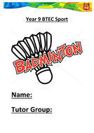 BTEC Sport - Unit 2 Practical Sports - Badminton | Teaching Resources