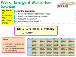 KS4 GCSE Physics Work, Energy & Momentum Revision Lesson | Teaching Resources