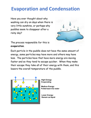 Evaporation and Condensation - Differentiated "Survival" Activity ...