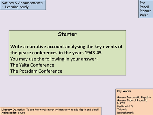 Edexcel Cold War - Berlin Blockade | Teaching Resources