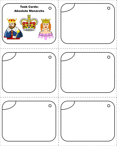 Absolute Monarchs Task Cards | Teaching Resources