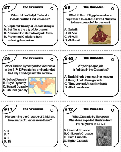 The Crusades Task Cards | Teaching Resources