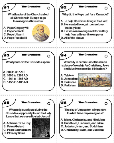 The Crusades Task Cards | Teaching Resources