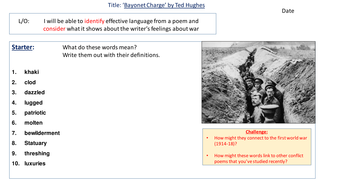 Bayonet Charge by Ted Hughes | Teaching Resources