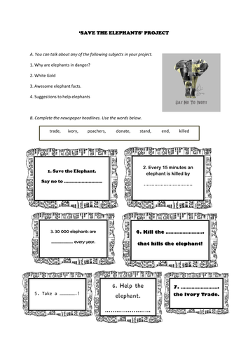 Save the Elephants project | Teaching Resources