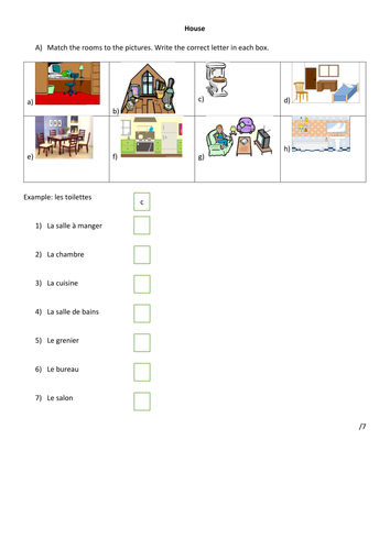 la maison French reading tasks and mark scheme | Teaching Resources