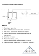 Specific Heat Capacity worksheet for required practical. | Teaching ...