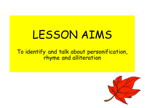 Ks3 Poetry An Autumn Poem By Elsie N Brady Teaching Resources