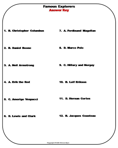 Famous Explorers Task Cards | Teaching Resources