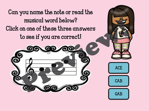 Surf's Up! Interactive Music Note Reading Game | Teaching Resources