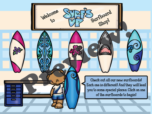 Surf's Up! Interactive Music Note Reading Game | Teaching Resources