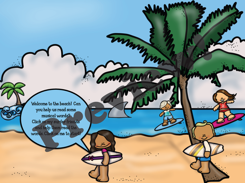 Surf's Up! Interactive Music Note Reading Game | Teaching Resources