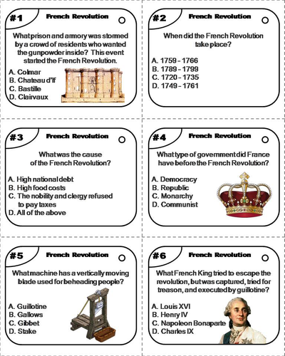French Revolution Task Cards | Teaching Resources