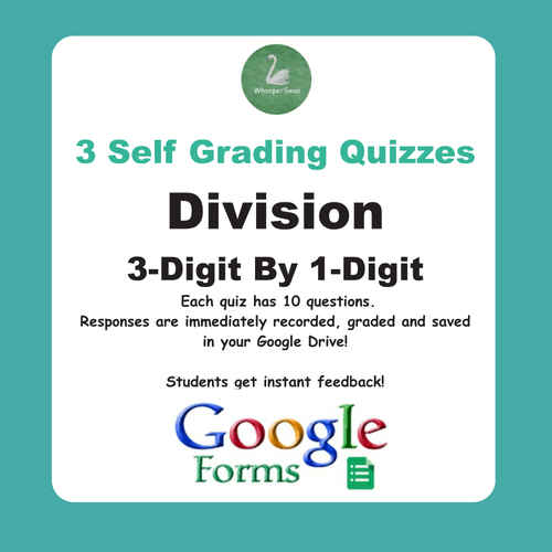 Division Quiz - 3-Digit By 1-Digit (Google Forms) | Teaching Resources