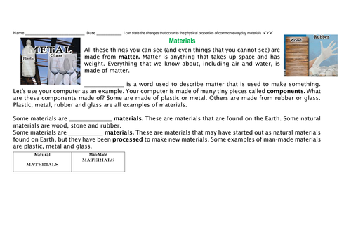 Year 4 Science: Properties & Materials | Teaching Resources