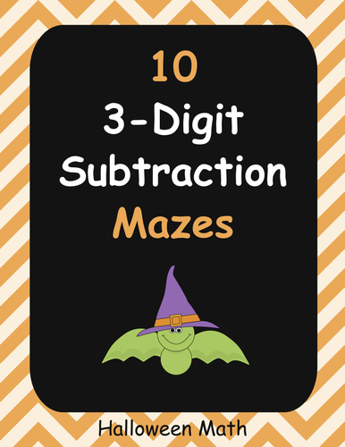 Halloween Math: 3-Digit Subtraction Maze | Teaching Resources