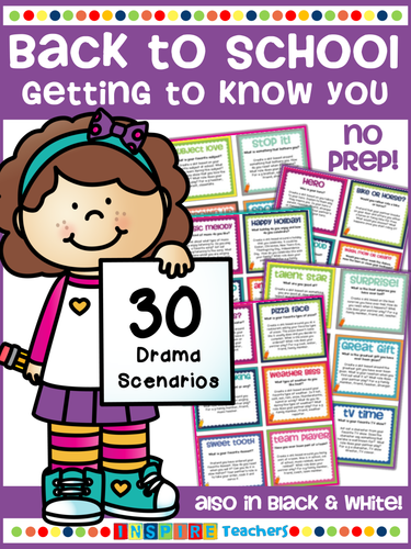 Back to School - 30 Getting to Know You Drama Scenarios | Teaching ...