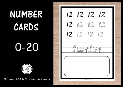 Number cards 0 to 20 – New Zealand handwriting font | Teaching Resources