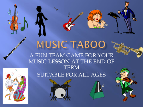 Music Taboo - quiz/game/lesson filler activity | Teaching Resources