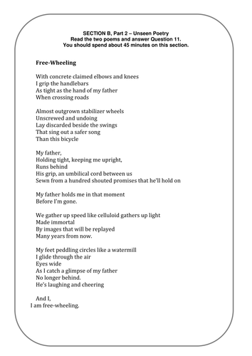 Edexcel conflict poetry - 4 sample exam questions - speciment ...
