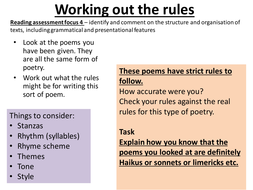 Introduction to poetry form - poems - haiku - limerick - shape - sonnet ...