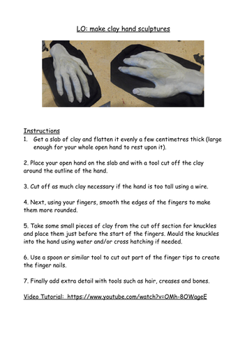 Clay Hand Sculptures | Teaching Resources