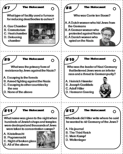Holocaust Task Cards | Teaching Resources