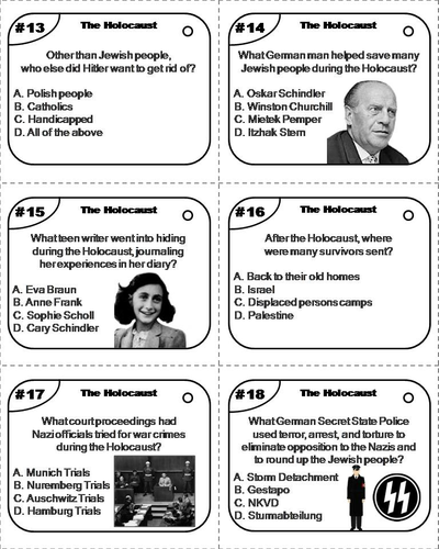 Holocaust Task Cards | Teaching Resources