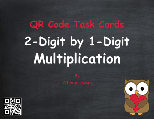 Valentine's Day Math: 2-Digit by 1-Digit Multiplication QR Code Task ...