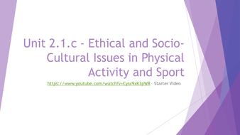 OCR GCSE PE 9-1 (2016) 2.1.c - Ethical and Socio-Cultural Issues in ...
