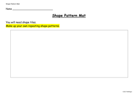 2D Shape Repeated Pattern/Colour, Presentation, Worksheet/Cut-Paste ...