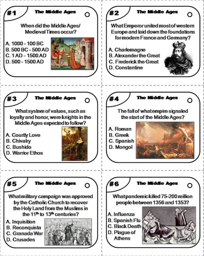 Middle Ages Task Cards | Teaching Resources