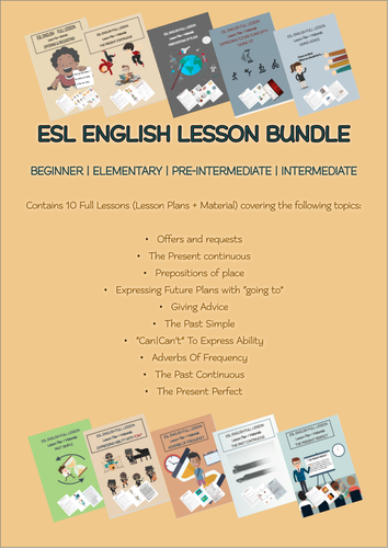 ESL English Full Lessons Bundle | Teaching Resources