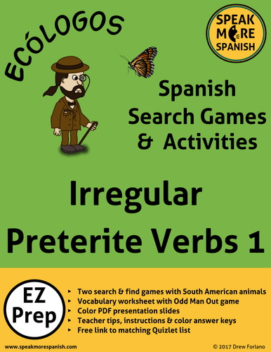 Spanish Verb Games for Irregular Preterite Verbs. Juegos para aprender ...